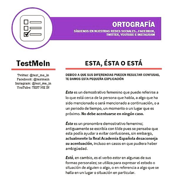 Esta, ésta, está – Test me in